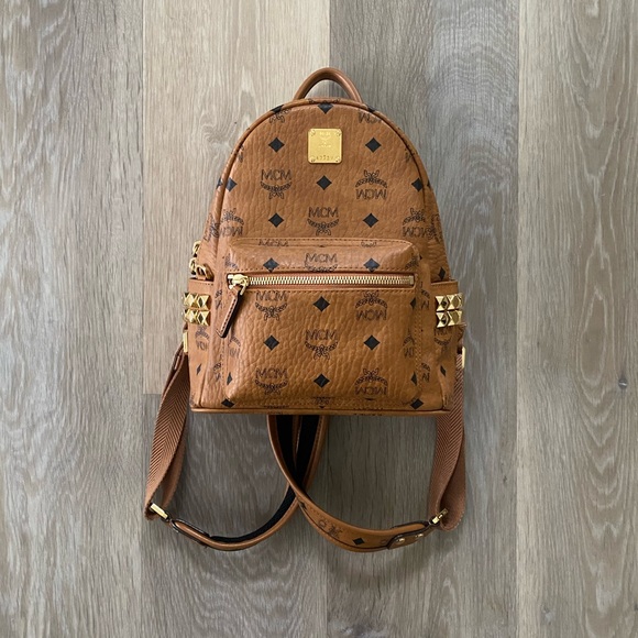 MCM | Bags | Mcm Mini Stark Side Studs Backpack In Visetos | Poshmark